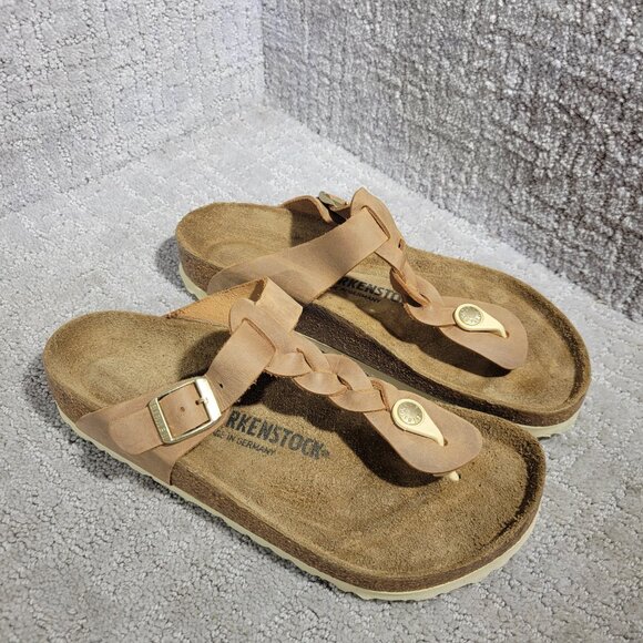 Birkenstock | Shoes | Birkenstock Gizeh Braided Size 39 L8 M6 R Cognac ...
